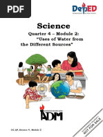 Science: Quarter 4 - Module 2: "Uses of Water From The Different ...