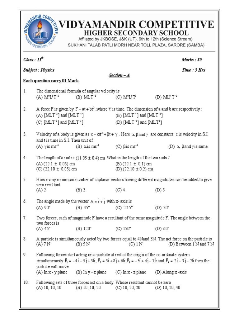 11th Physics-1 | PDF | Acceleration | Velocity