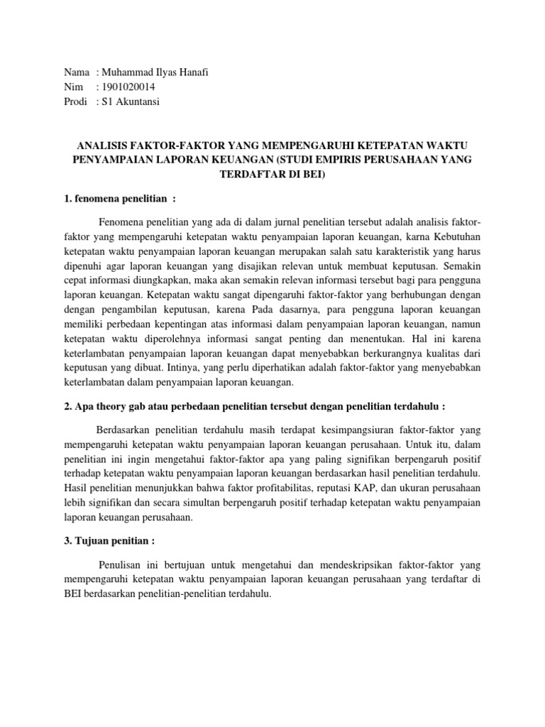 Metode Penelitian - M ILYAS HANAFI 1901020014-Dikonversi | PDF