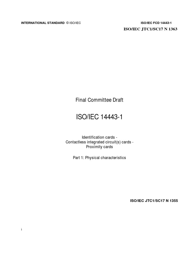 Iso Iec - 14443 1 | PDF | International Organization For ...