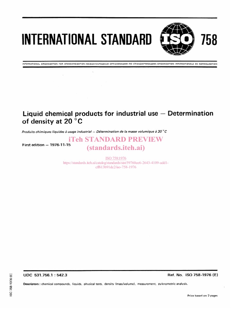 Iso 758 1976 | PDF | International Organization For Standardization ...