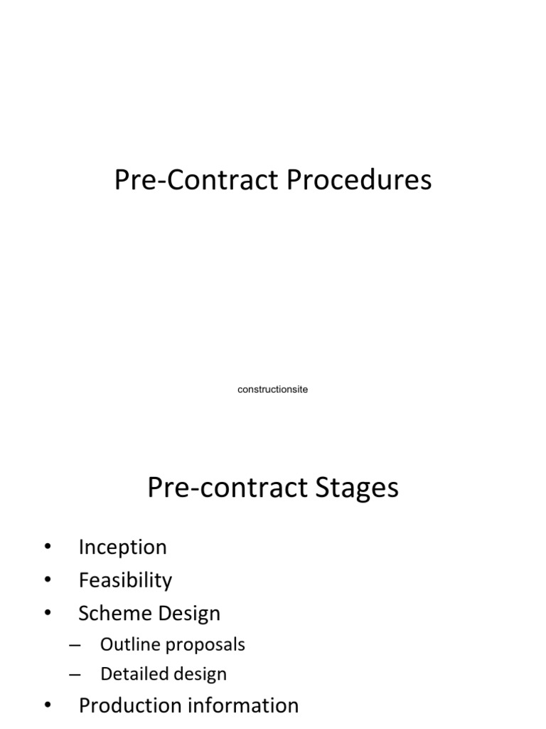 7 Pre-Contract Procedures | PDF | Architect | Specification (Technical ...