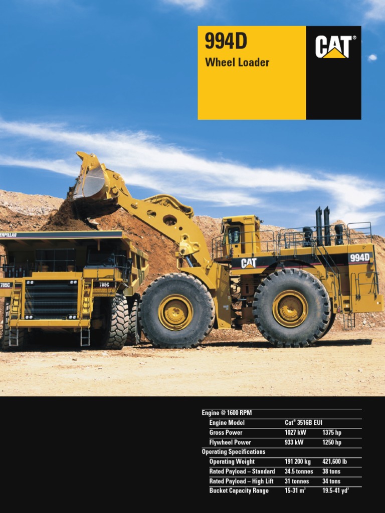 CAT 994D Aehq5334 - 02 | PDF | Horsepower | Axle