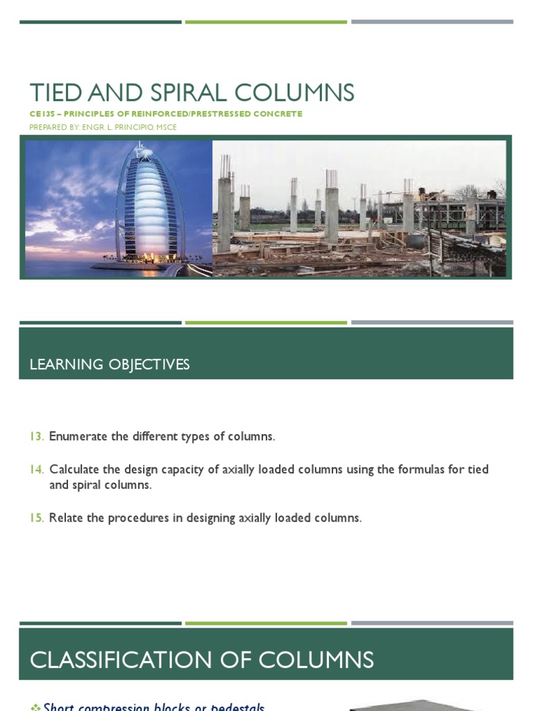 Tied vs Spiral Column Design Guide | PDF | Column | Stress (Mechanics)