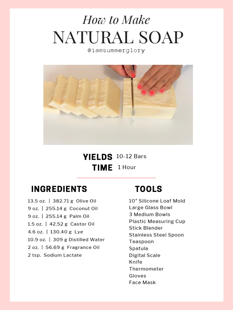 How To Make Natural Homemade Soap Diy Recipe | PDF | Sodium Hydroxide ...