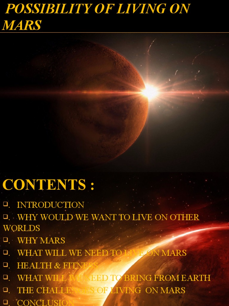 Possibility of Living On Mars | PDF | Mars | Earth