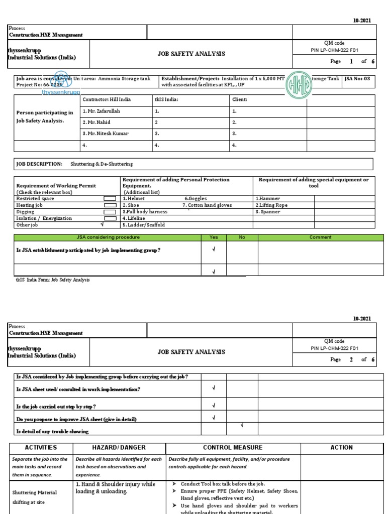 3.shuttering & De-Shuttering | PDF | Personal Protective Equipment ...