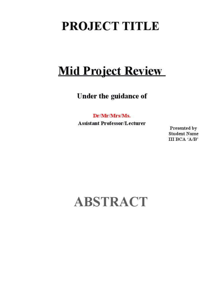 Mid Project Review Sample | PDF