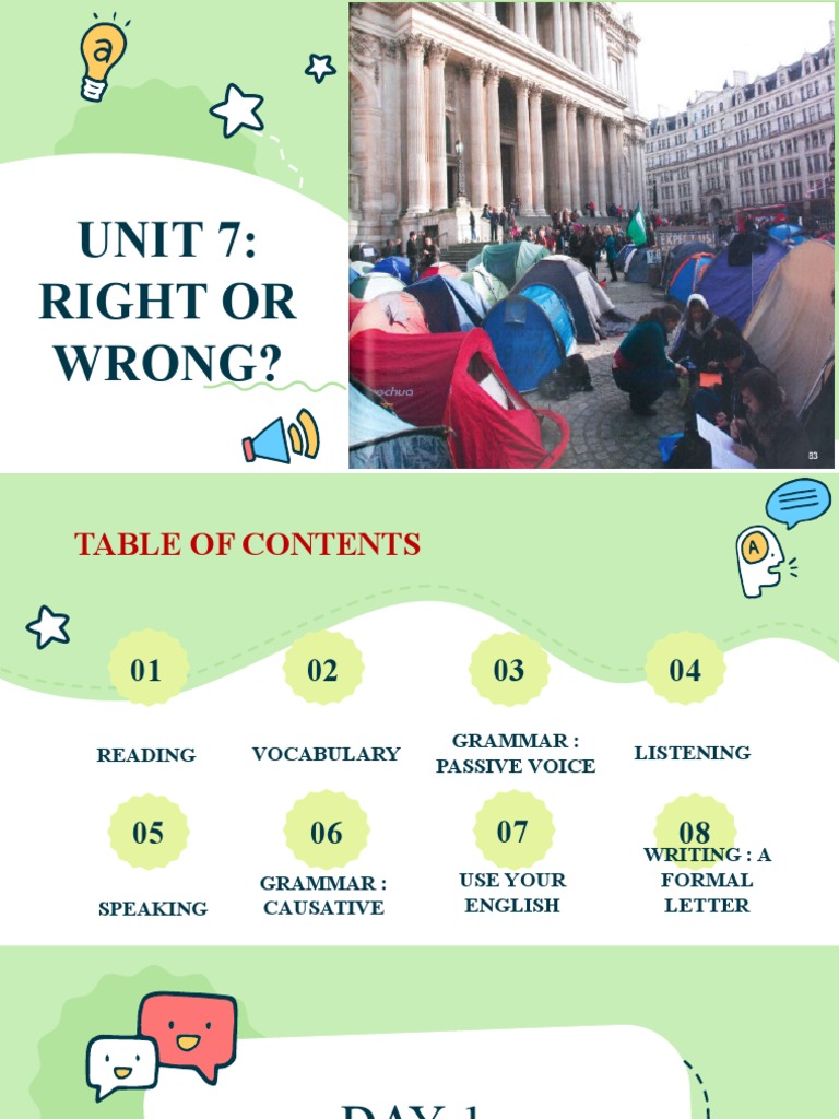 Unit 7: Right or Wrong? | PDF | Phrase | Verb