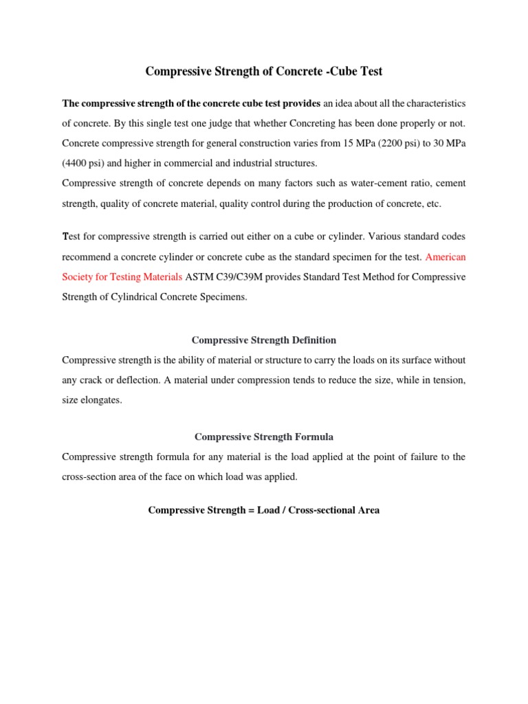 Compressive Strength of Concrete Testing | PDF | Concrete | Strength Of ...