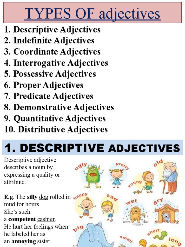 Types of Adjectives by WARISHA AHMAD | PDF | Adjective | Noun