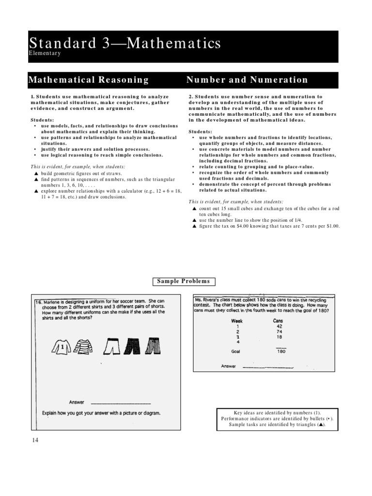 Standard 3-Mathematics: Mathematical Reasoning Number and Numeration ...