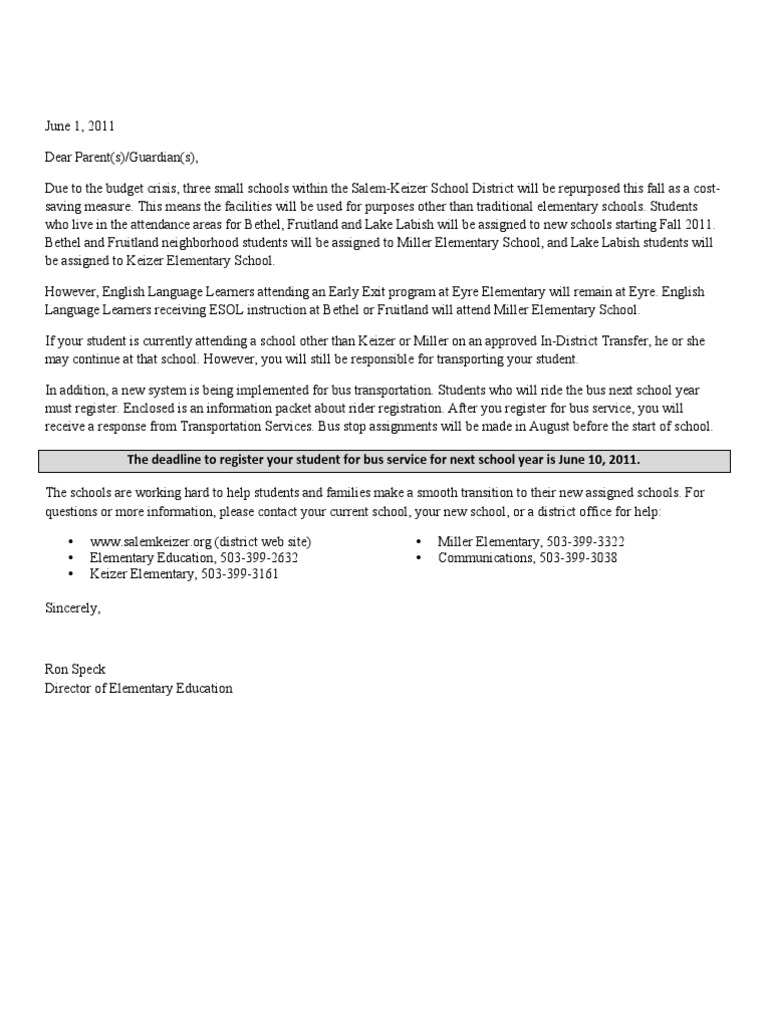 Salem-Keizer School Changes 2011 | PDF | English As A Second Or Foreign ...