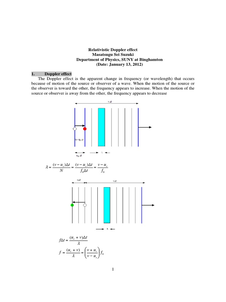 Relativistic Doppler Effect Explained | PDF | Redshift | Doppler Effect