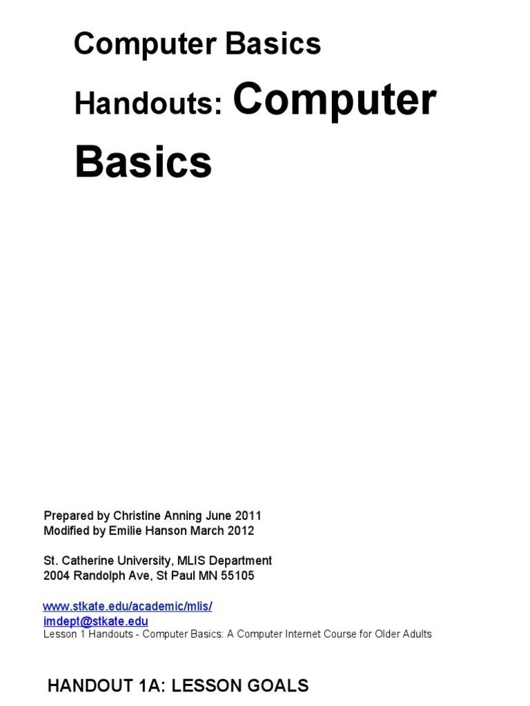 M1 Computers Handouts Pdf Icon Computing Window Computing