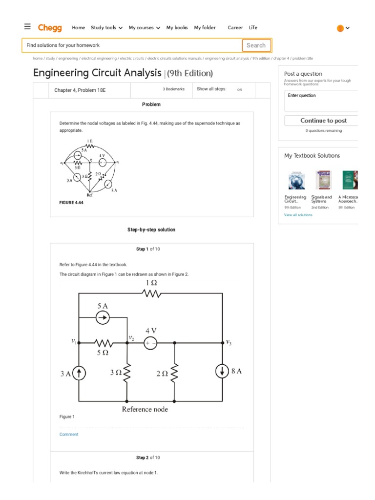 Solved - Determine The Nodal Voltages As Labeled in Fig. 4.44, M... | PDF | Electrical Network ...