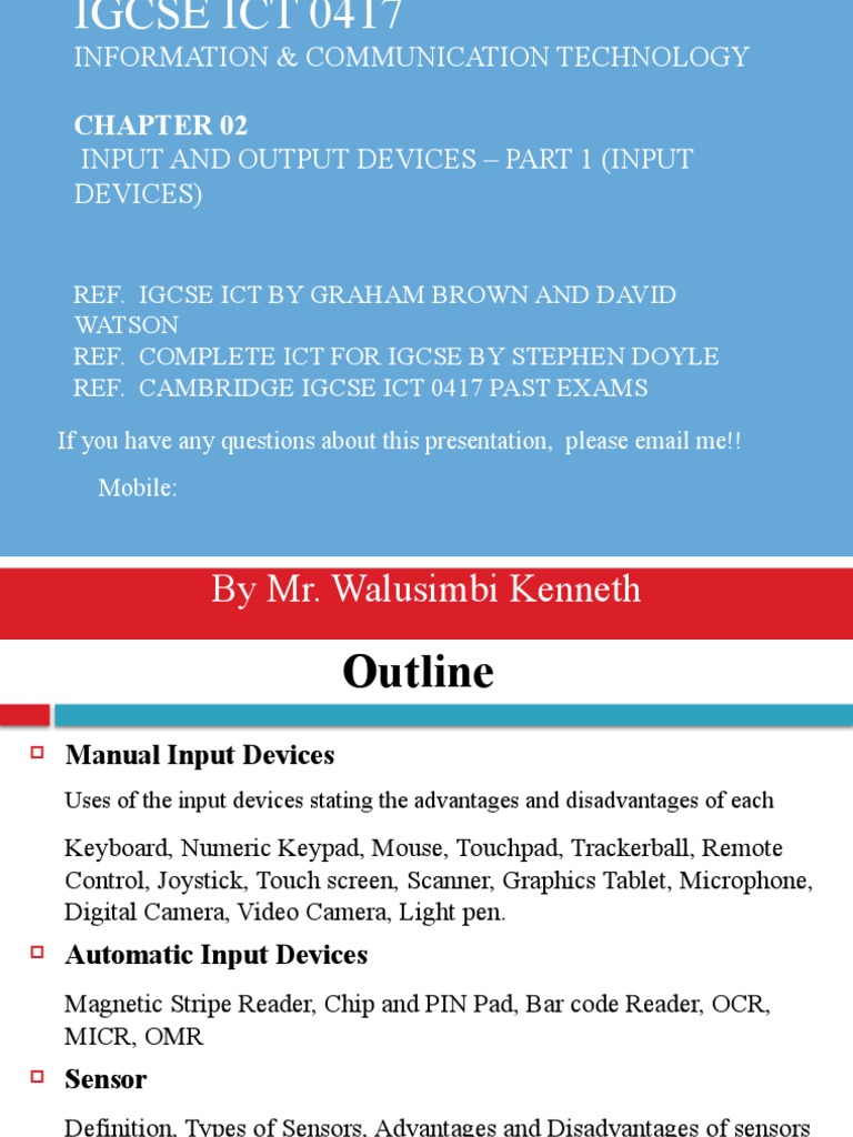 IGCSE ICT Input Devices Overview | PDF | Computer Keyboard | Optical ...