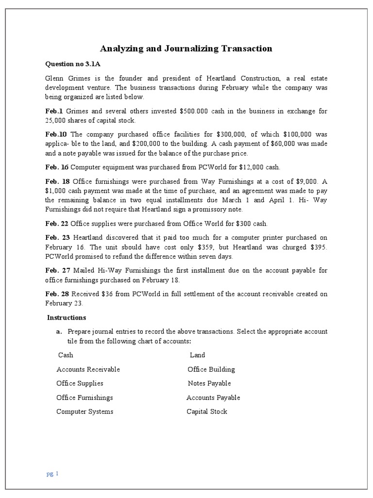 Analyzing and Journalizing Transaction | PDF | Equity (Finance) | Stocks