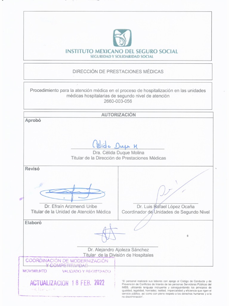 2660-003-056 18 Febrero 2022 | PDF | Hospital | Infección adquirida en el hospital