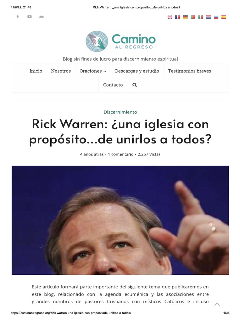 Estudio de Quien Es Rick Warren | PDF
