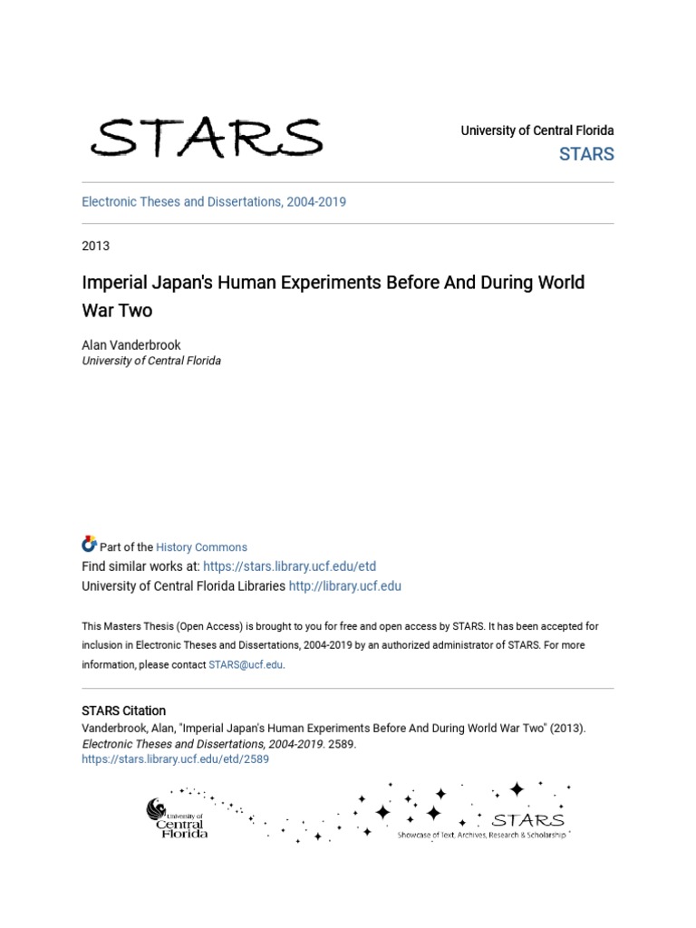 Imperial Japans Human Experiments Before and During World War TW | PDF ...