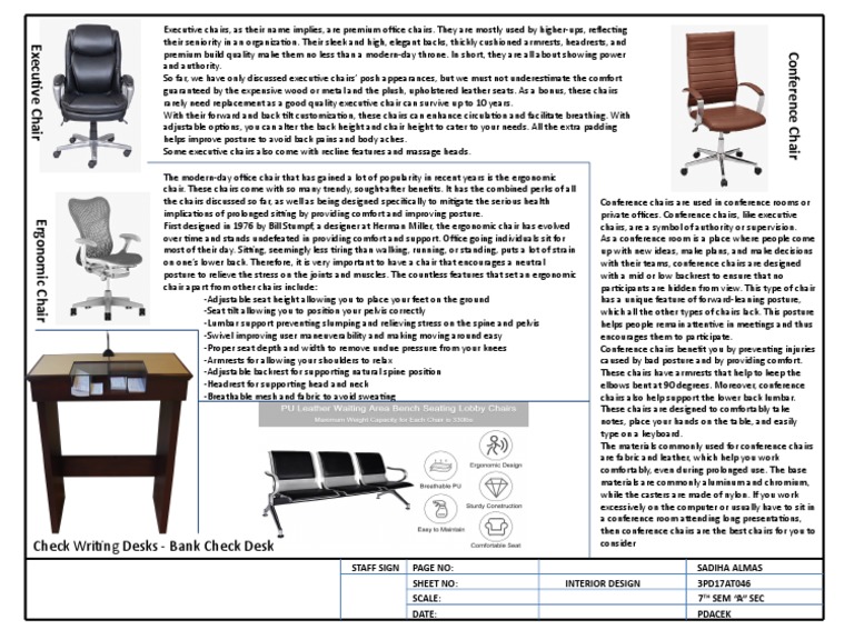 Furniture Sheet | PDF | Chair | Manufactured Goods