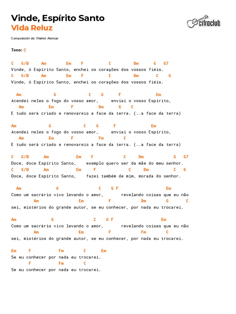 Vida Reluz - Vinde, Espírito Santo | PDF