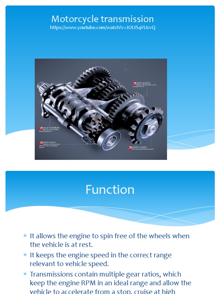 Motorcycle Transmission | PDF | Transmission (Mechanics) | Automatic ...
