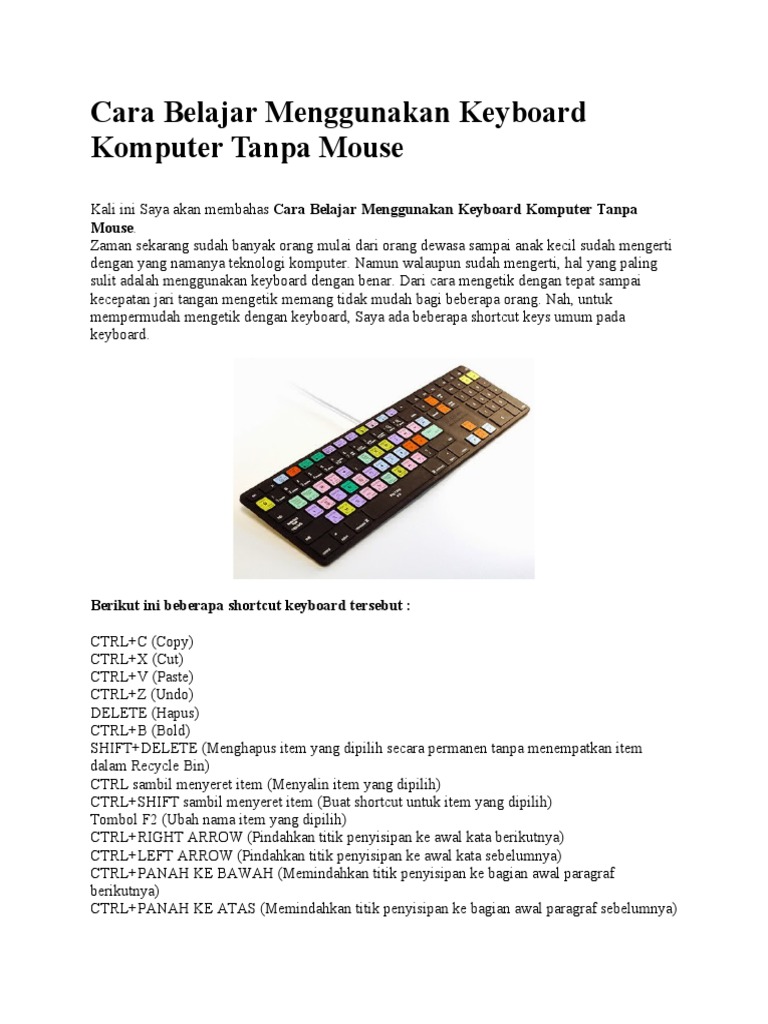 Belajar Keyboard Tanpa Mouse | PDF | Komputer