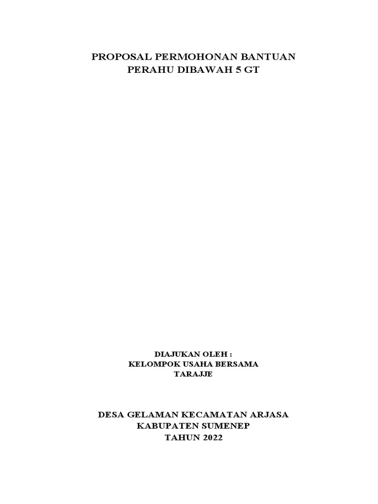 Proposal - Kub Tarajje Word | PDF