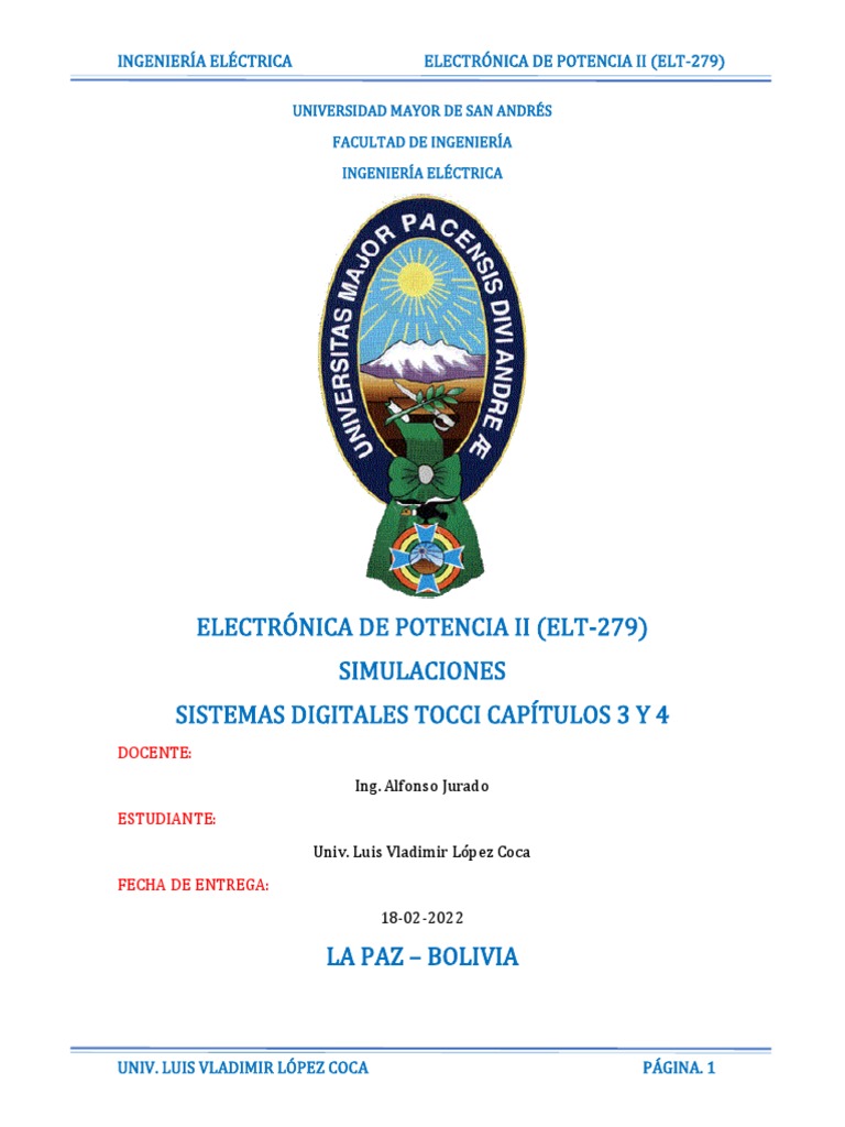 Elt-279 Simulacion Tocci Cap3 y Cap4 | PDF | Puerta lógica | Electrónica