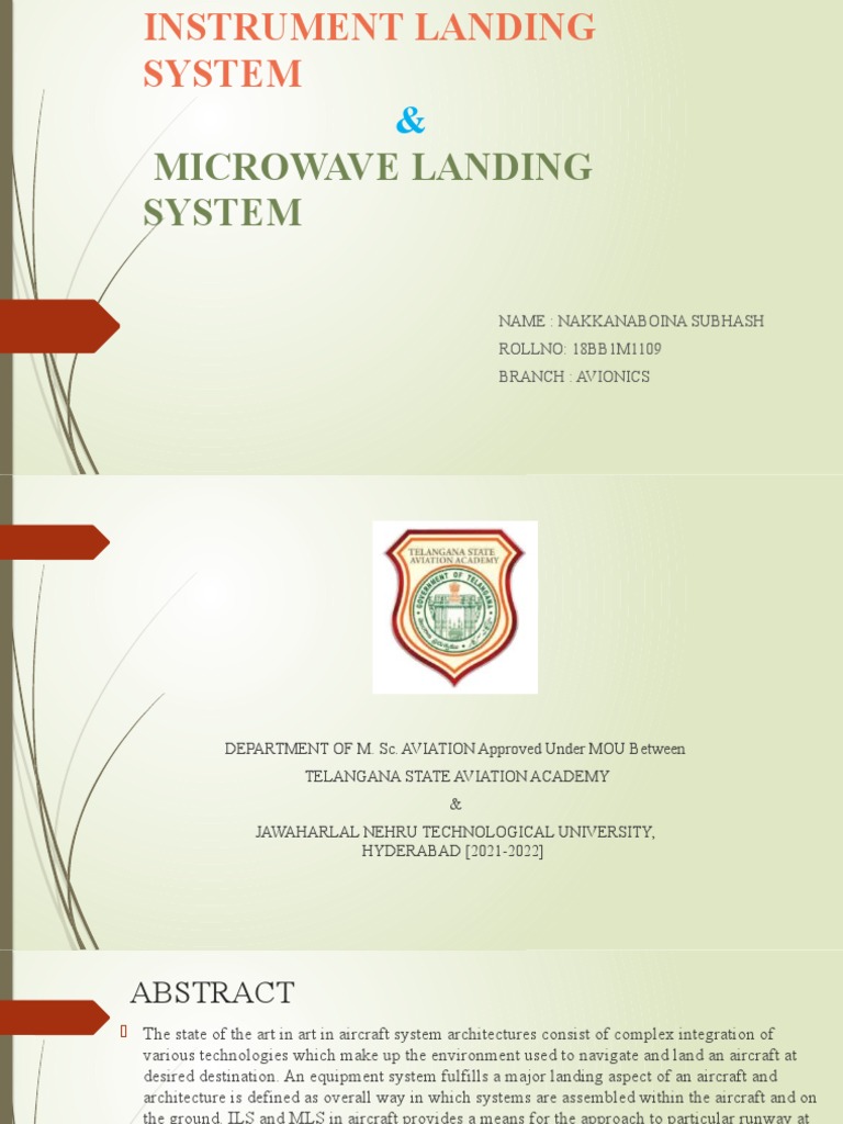 Microwave Landing System Overview | PDF | Aviation | Wireless