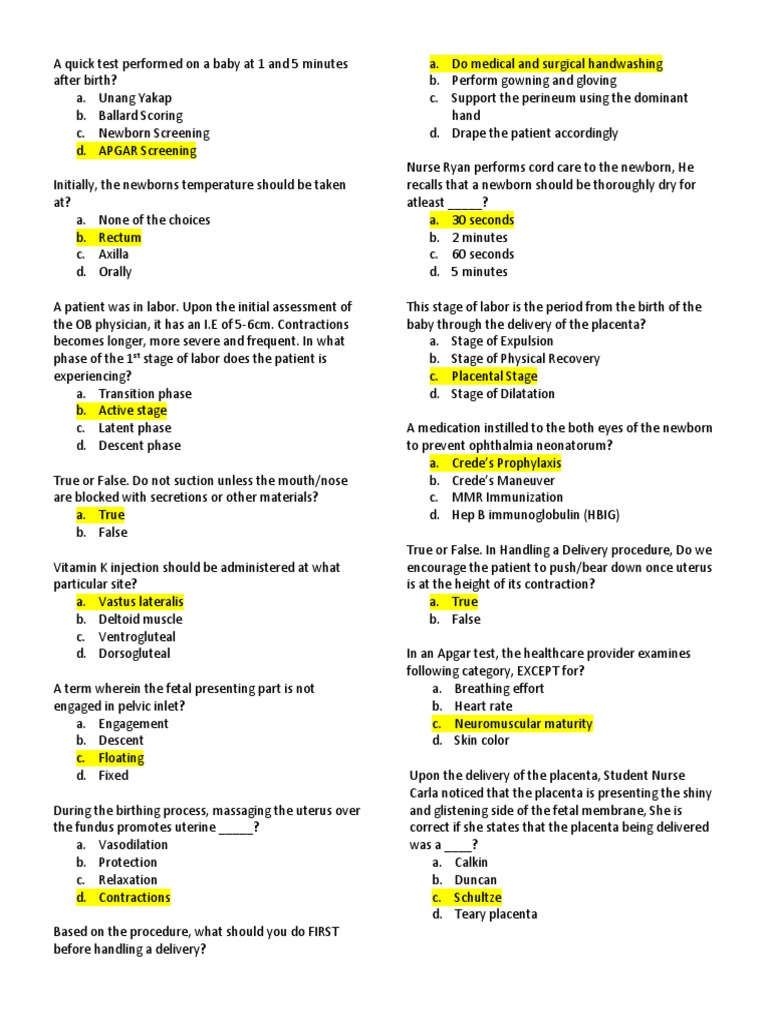 MCN Lab Practice Questions | Download Free PDF | Intravenous Therapy | Blood Transfusion