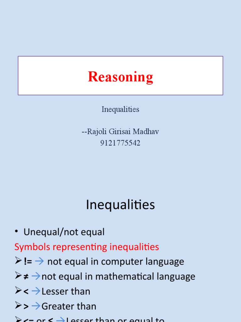 Inequality Reasoning Notes | Download Free PDF | Inequality ...