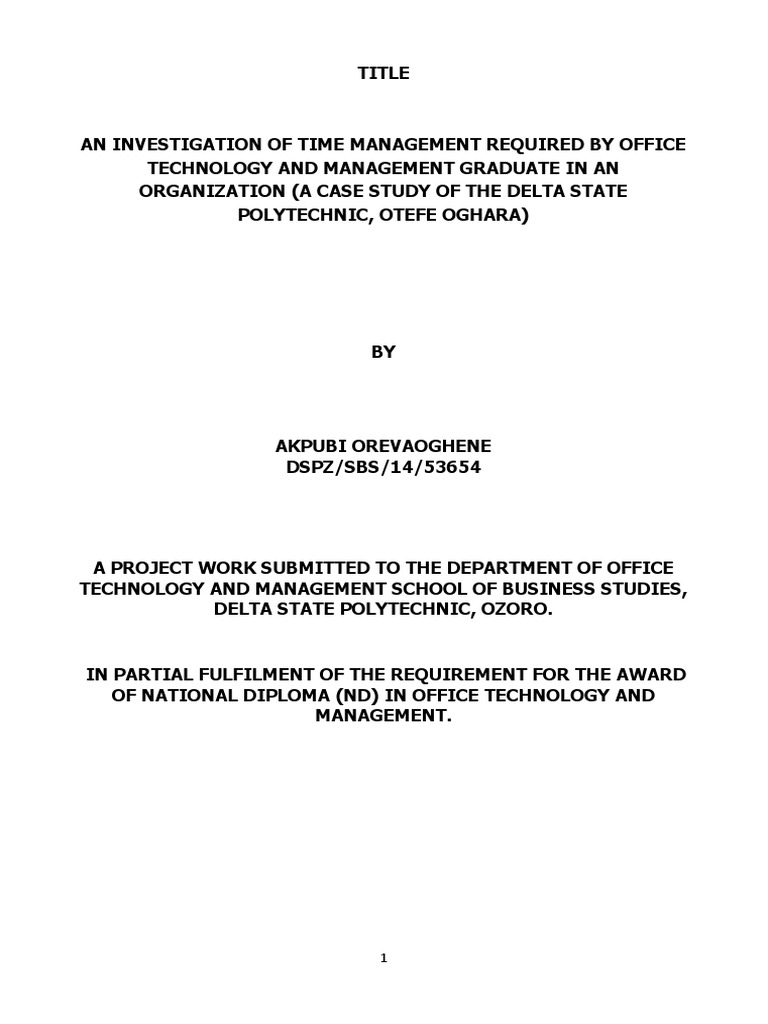Time Management for OTM Graduates | PDF | Time Management ...