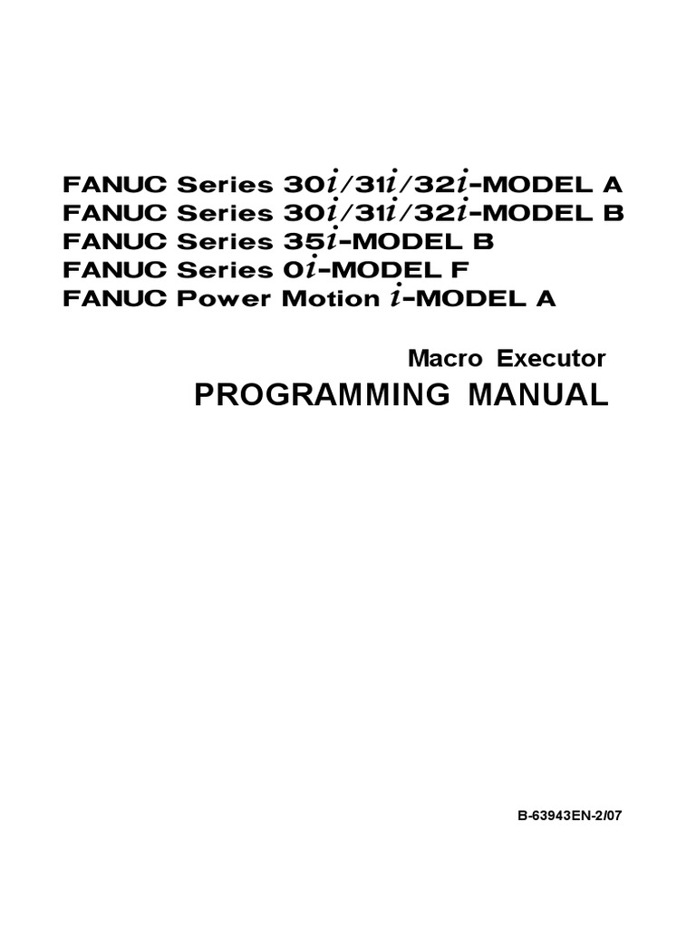 B-63943en-2 Macro Executor Programming Manual | Download Free PDF | Subroutine | Macro (Computer ...