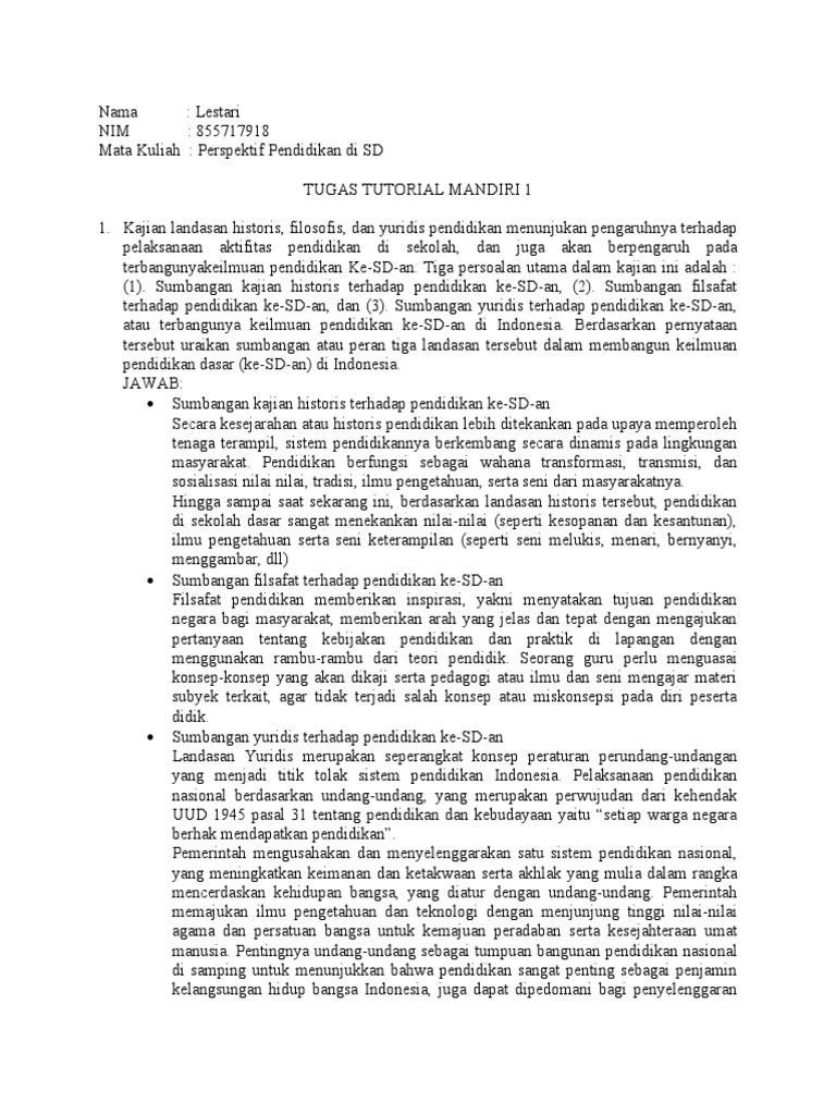 TTM 1 Perspektif Pendidikan | PDF