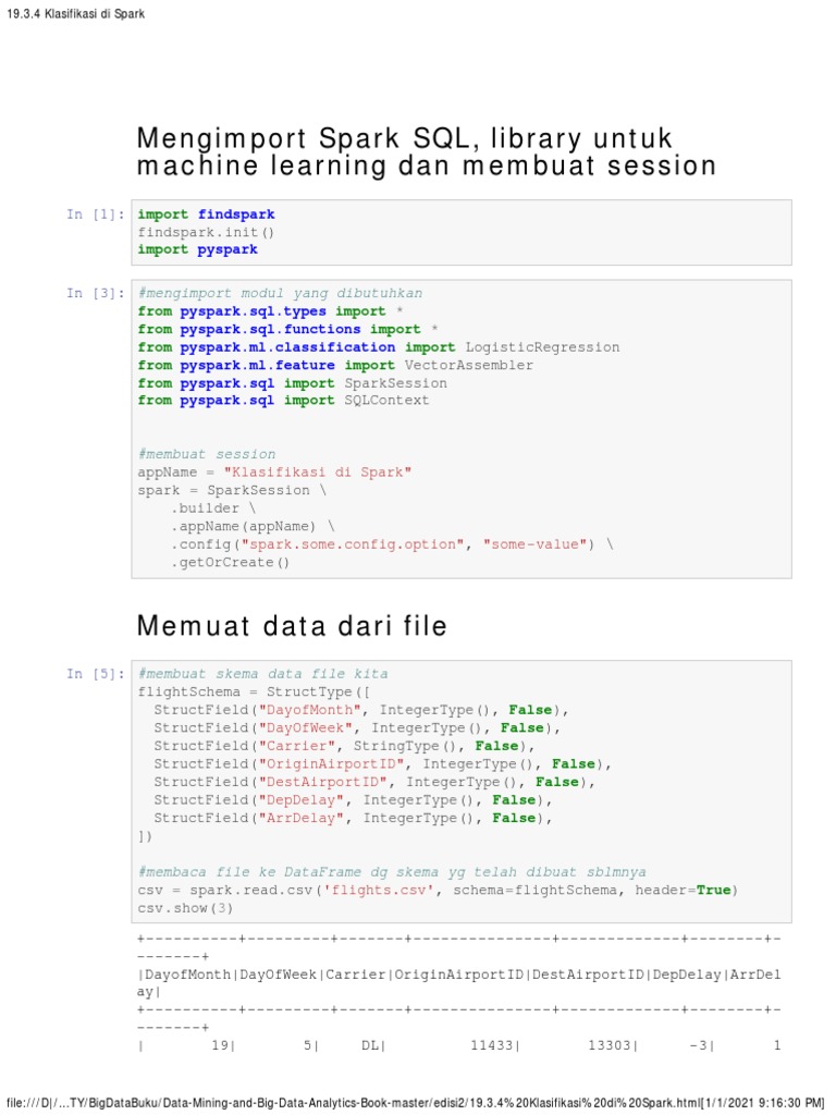 19.3.4 Klasifikasi Di Spark | PDF | Data Management | Data Management ...