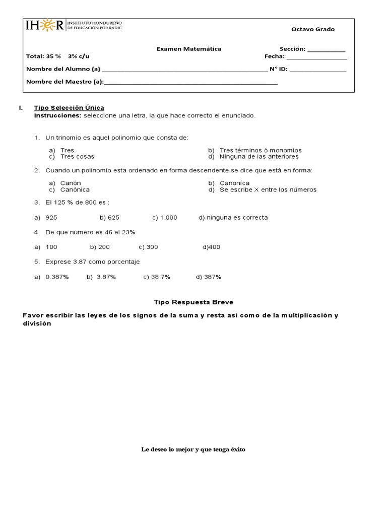 MATEMATICAS 8vo. | PDF