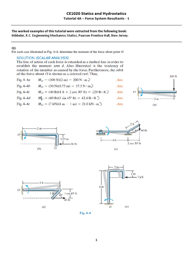 Tutorial 4 - Answers | PDF | Euclidean Vector | Force