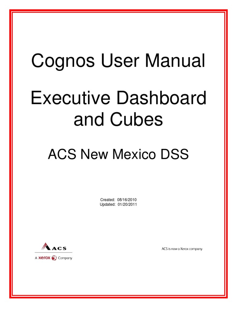 ACS - Cognos Executive Dashboard Users Manual v1.3 | PDF | Computing ...