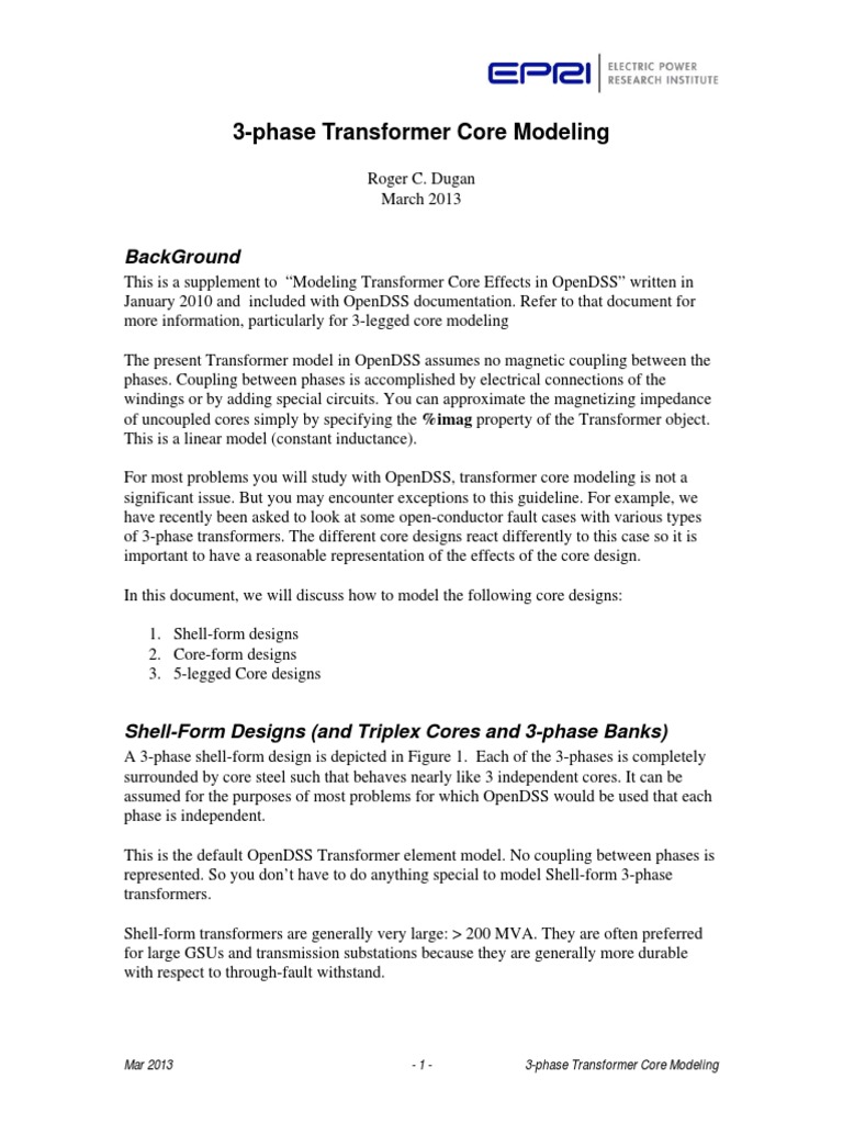 3-Phase Transformer Core Modeling | PDF | Transformer | Inductance