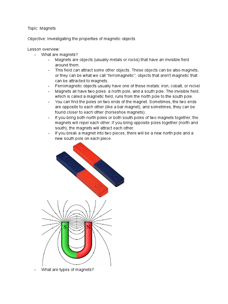 Magnetism Lesson Plan | PDF | Magnet | Magnetism