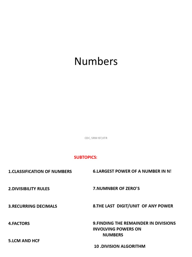 Numbers | PDF | Numbers | Mathematical Objects