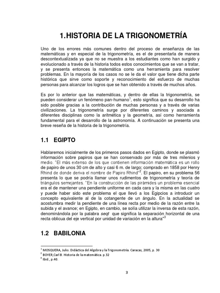 Historia De La Trigonometria Pdf Trigonometría Triángulo
