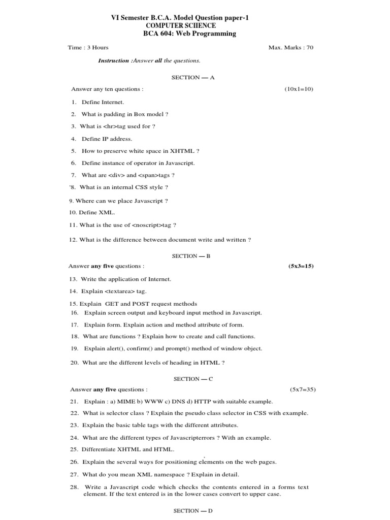 Instruction:Answer All The Questions | PDF | Html Element | Html