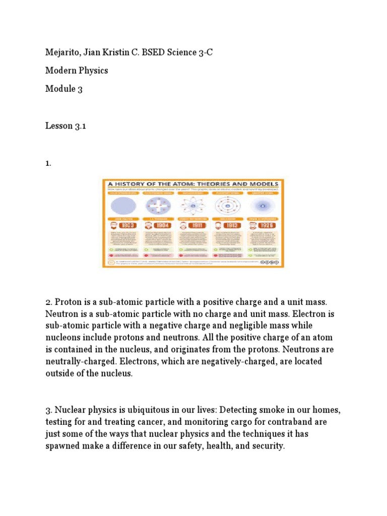 Modern Physics Module 3 | PDF | Electron | Atomic Nucleus