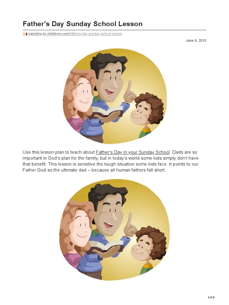 Fathers Day Sunday School Lesson | PDF | Adam And Eve | Jesus