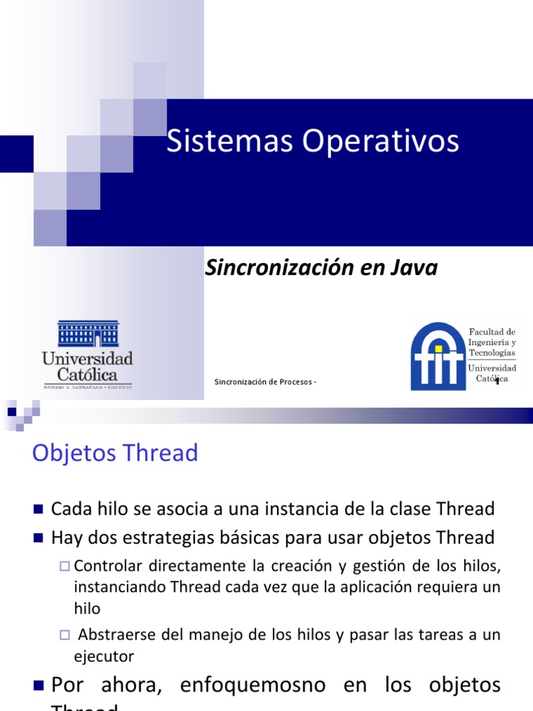SO - 04 Sincronizacion de Procesos Java | PDF | Hilo (Computación) | Java (lenguaje de programación)