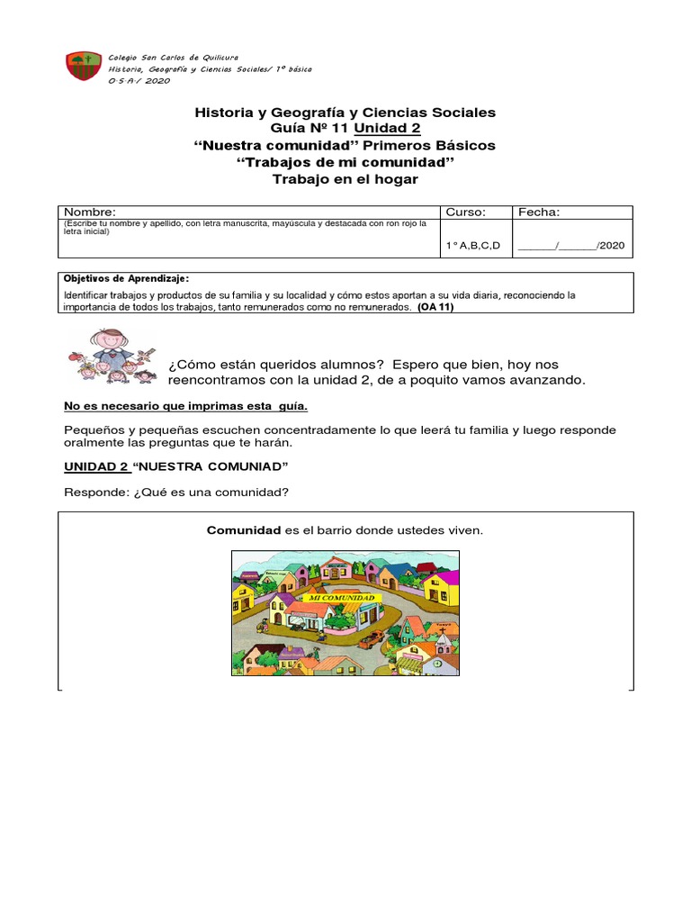 H1 Semana 9 Actividad Trabajos de Mi Comunidad | PDF